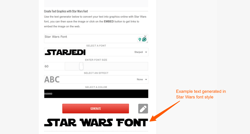 star wars font google docs