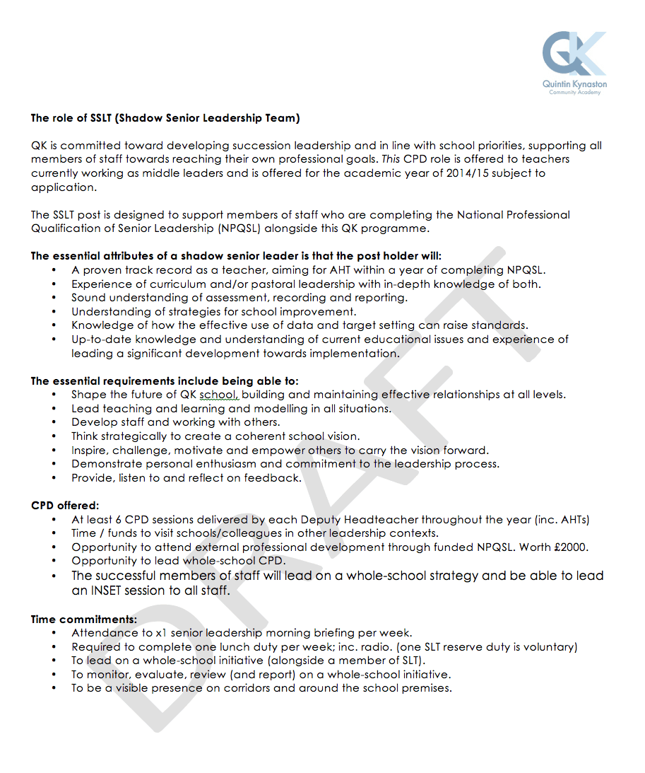 middle leaders teaching qualification