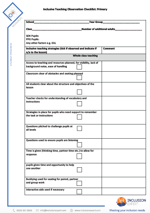 Checklist Template For Teachers