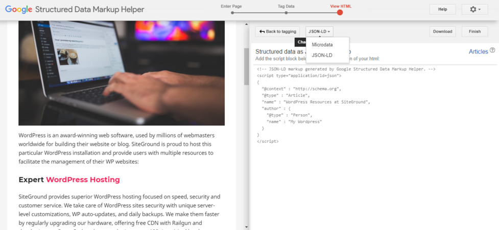 wordpress structured data