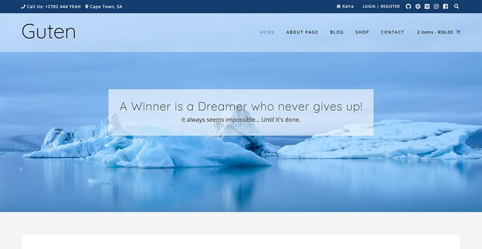 wordpress blue theme