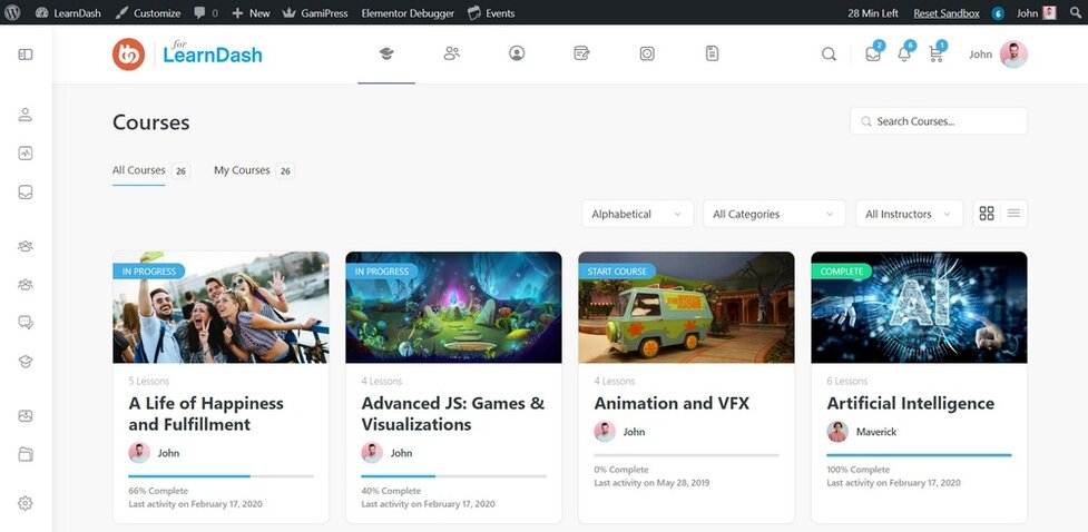 elearning template wordpress