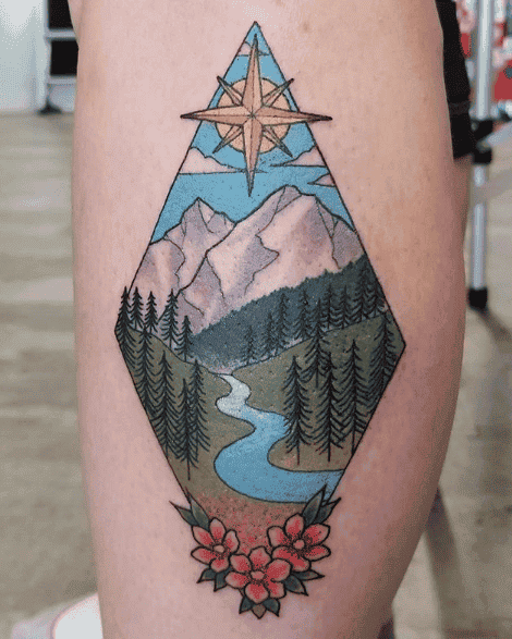 River Scene Tattoo