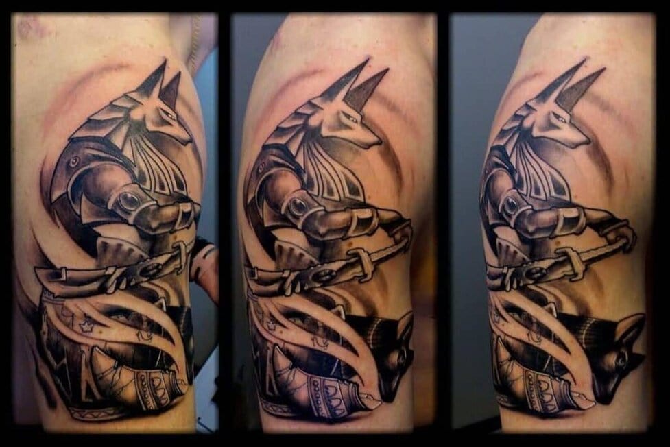 Anubis Tattoo Sleeve