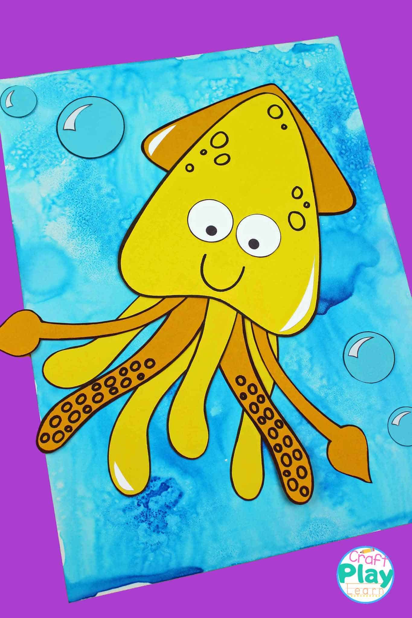 Squid Drawing For Kids