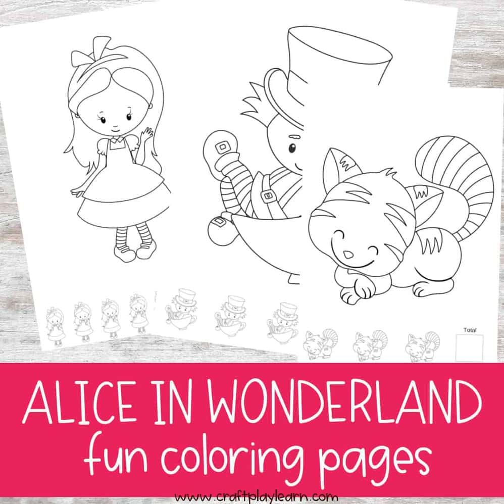 alice and wonderland coloring pages free