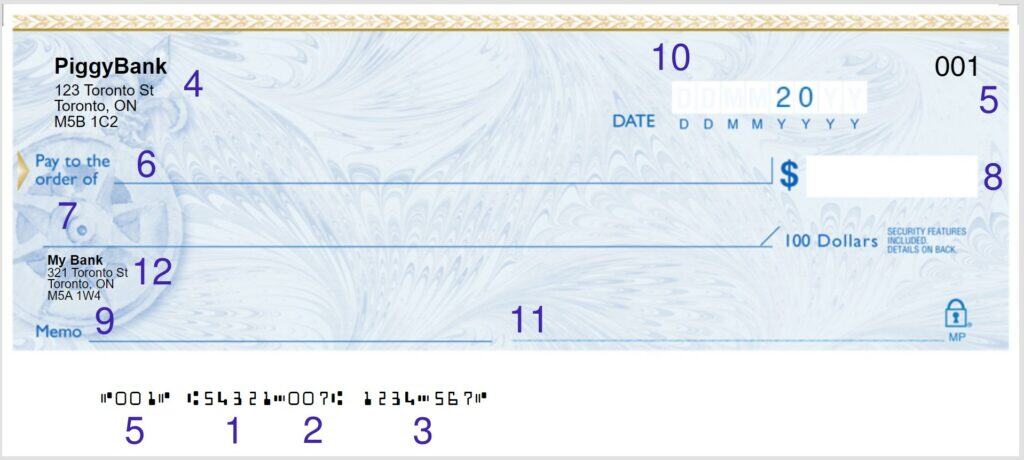 How to Read a Canadian Cheque - PiggyBank