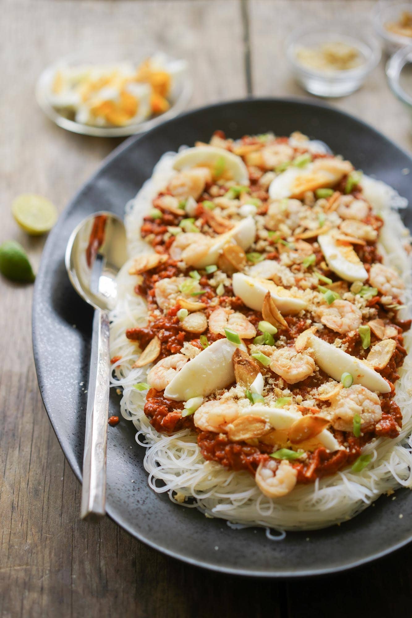 Pancit Palabok Recipe (Filipino Noodles w Pork & Shrimp)