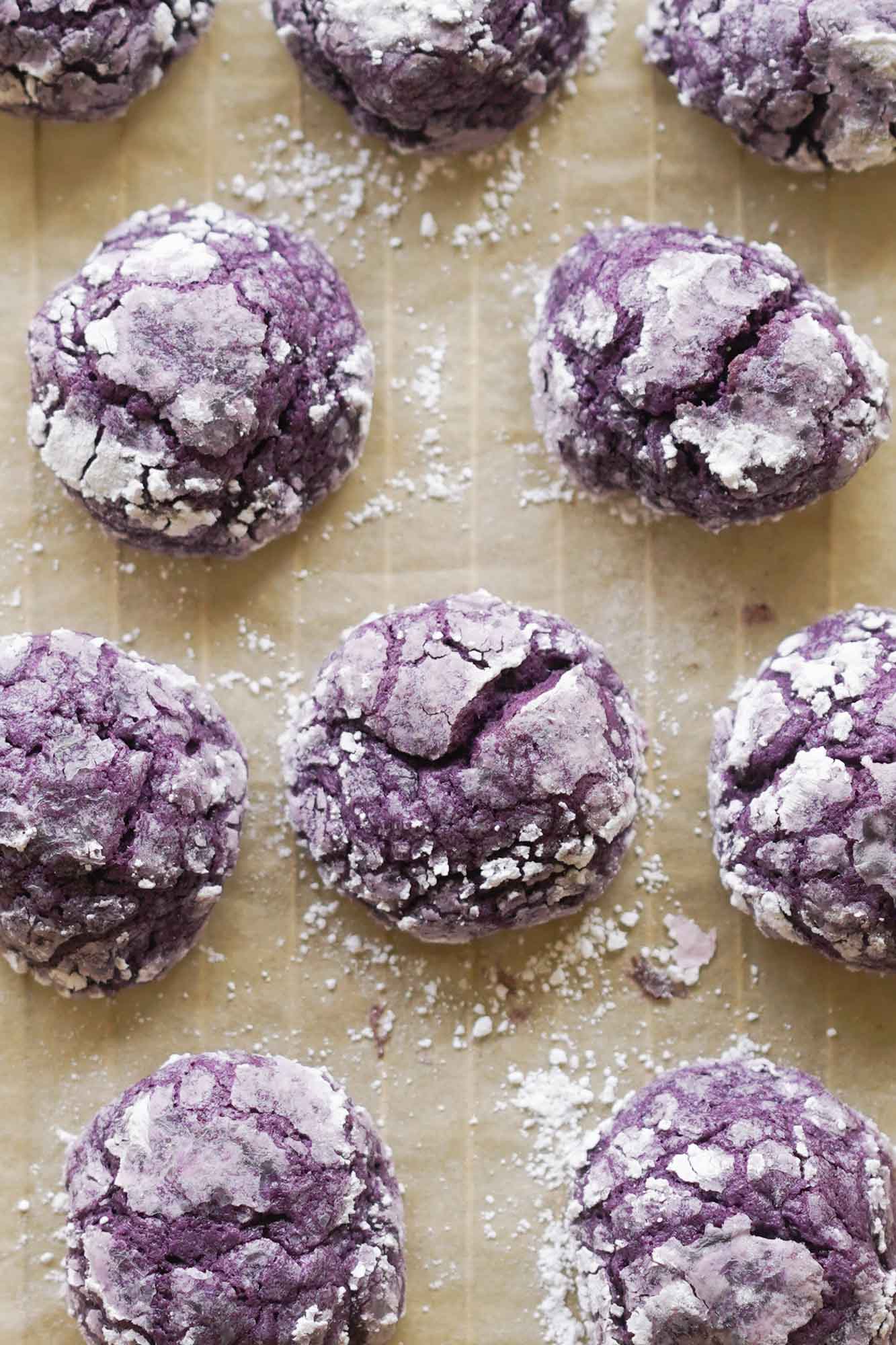 Ube Crinkle Cookies (Filipino Purple Yam Cookies) - Hungry Huy