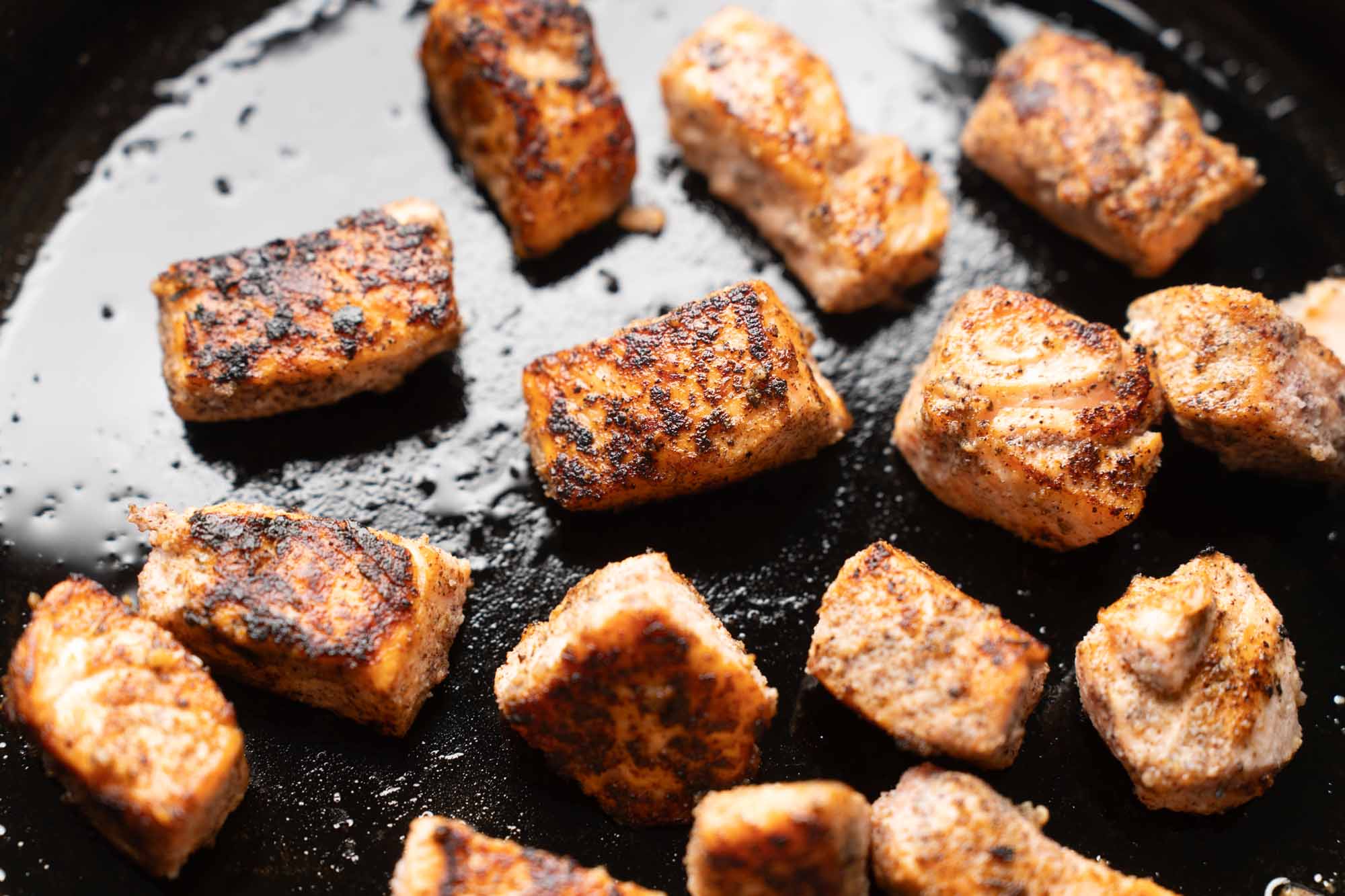 Pan-Fried Salmon Bites Recipe - Hungry Huy