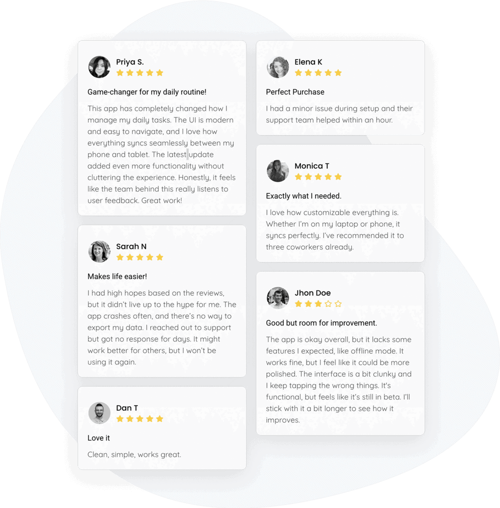 testimonial grid section