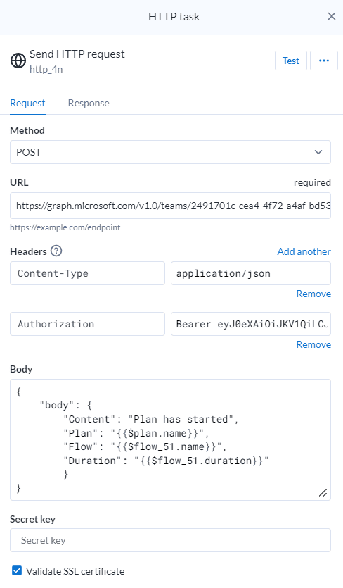Easily Send Messages Through Microsoft Teams Using Plans' HTTP Task ...