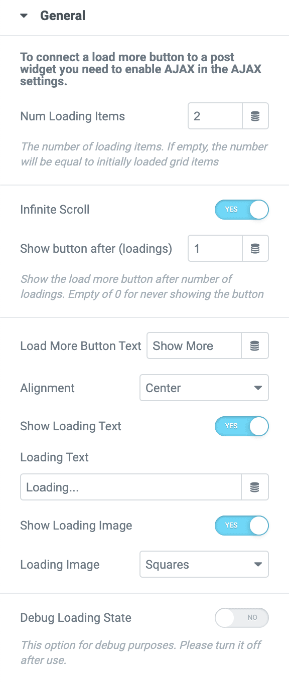scroll sequence unlimited elements