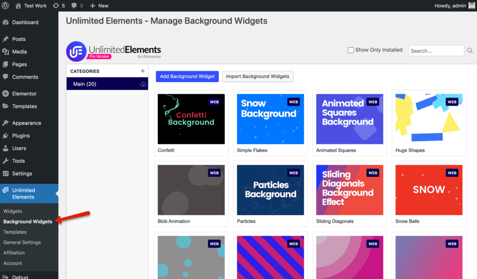 wordpress animated backgrounds