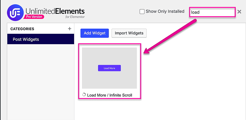 scroll sequence unlimited elements
